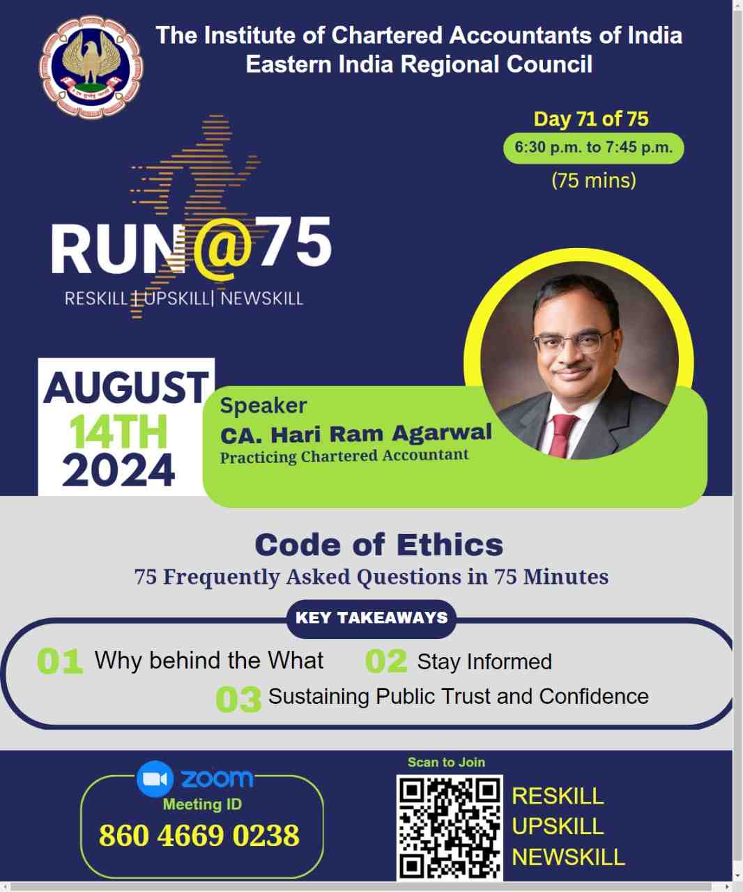 Run 75 Webinar | Eastern India Regional Council of The Institute of Chartered Accountants of ...